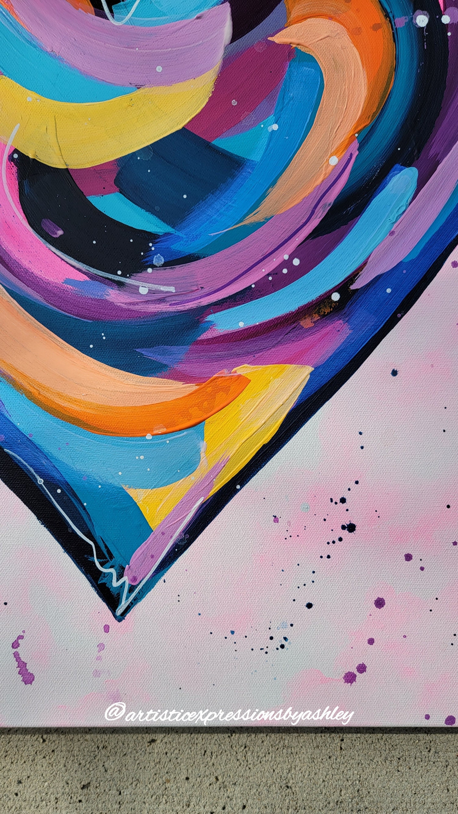 Original Abstract Acrylic Art - Heart - Etsy