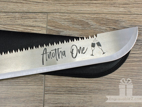 Custom Engraved Personalized Machete Serrated Top Edge - Etsy