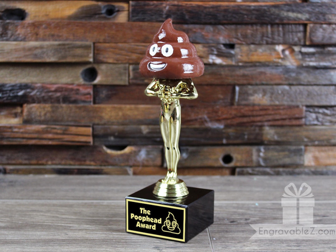 Poop Emoji - the Biggest Poophead Trophy - Funny Poop Head Custom ...