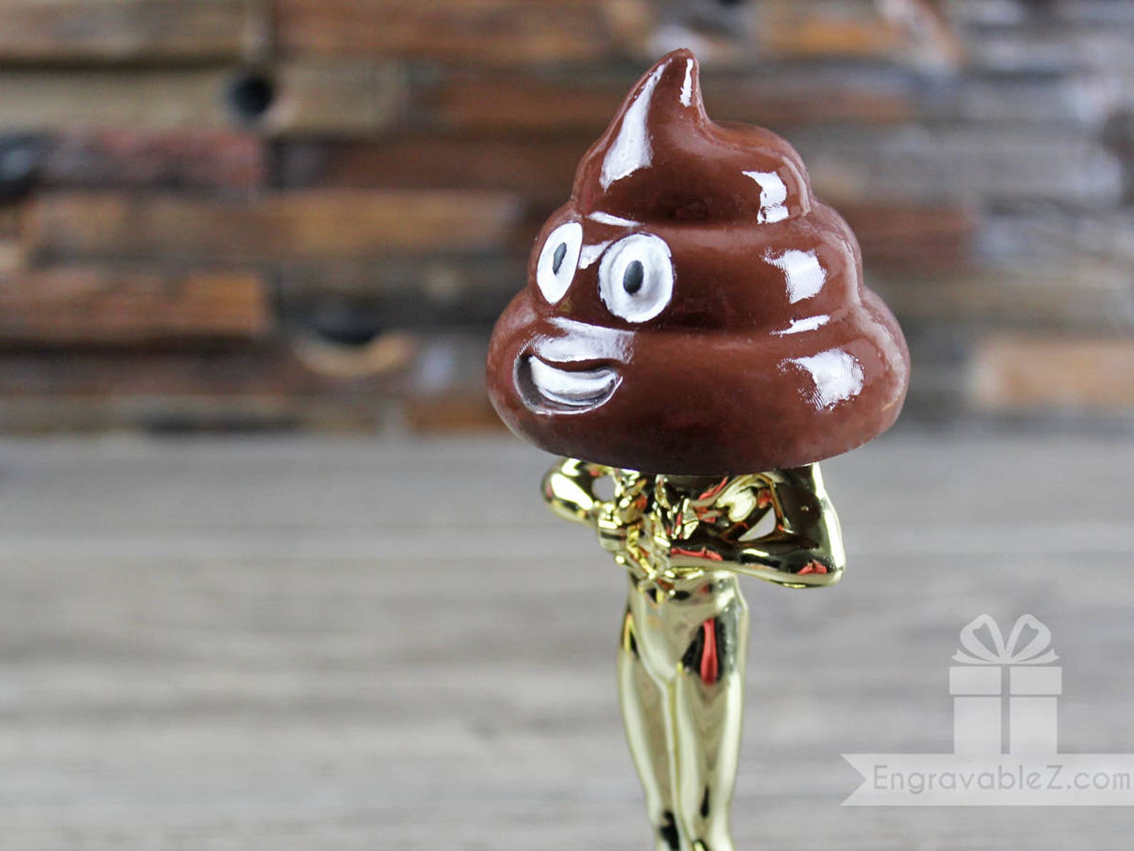 Poop Emoji - the Biggest Poophead Trophy - Funny Poop Head Custom ...