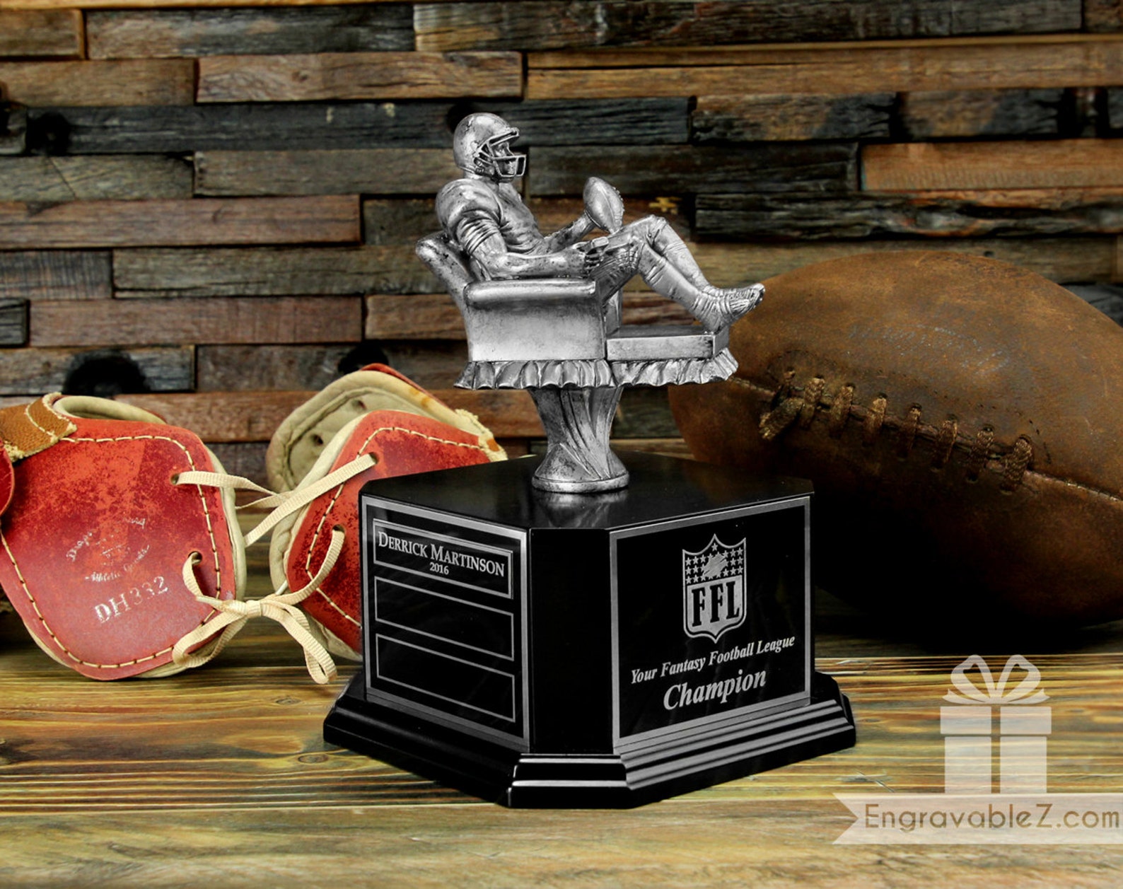 Personalized Fantasy Football Trophy Silver Armchair | Etsy