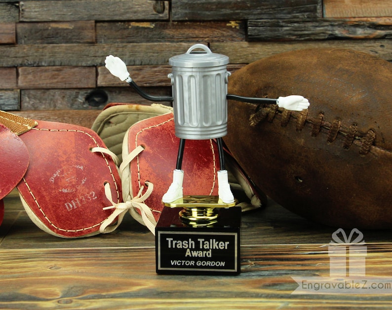 Fantasy Football Trophy - Bendy the Trash Talker - Trash Can Trophy ...