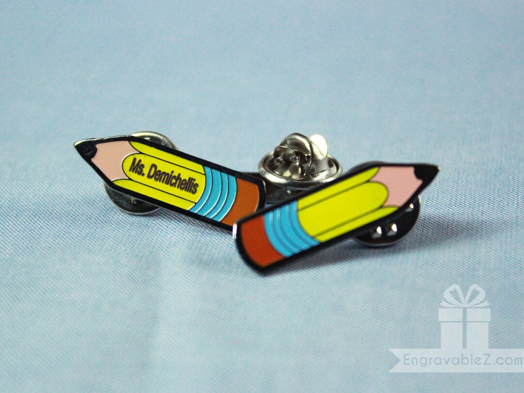 Teachers Pin | Personalized Custom Engraved Enamel Brooch - Etsy