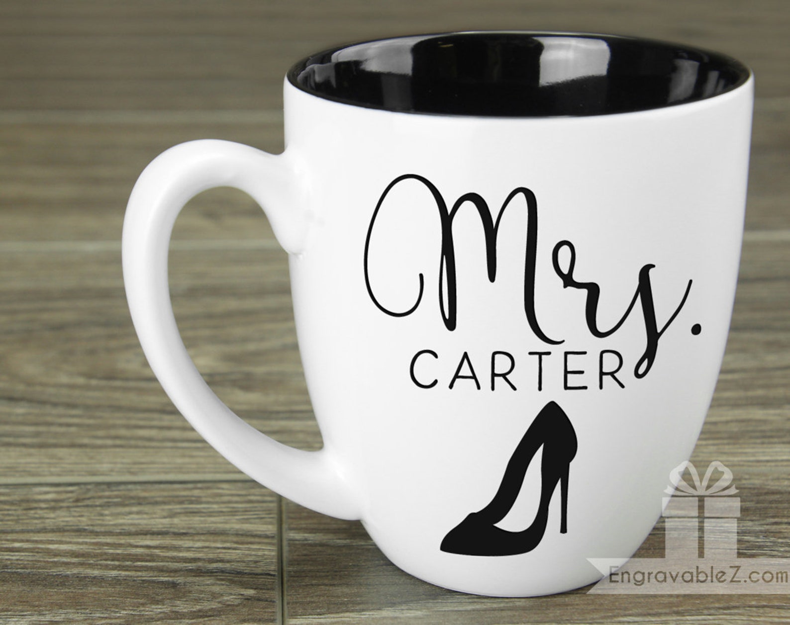 Custom Engraved Coffee Mug White With Black Engraving - Etsy