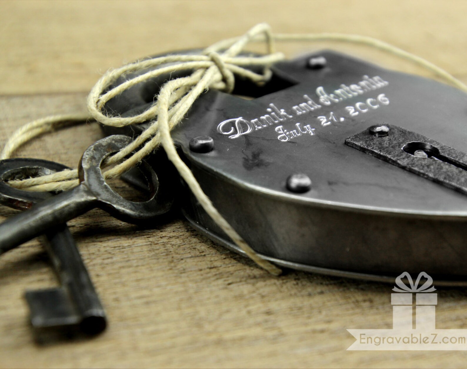 Personalized Custom Hand-forged Love Lock silver Engraved Padlock ...