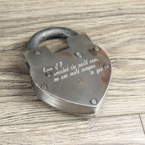 Personalized Custom Hand-forged Love Lock (silver) - Engraved Padlock ...
