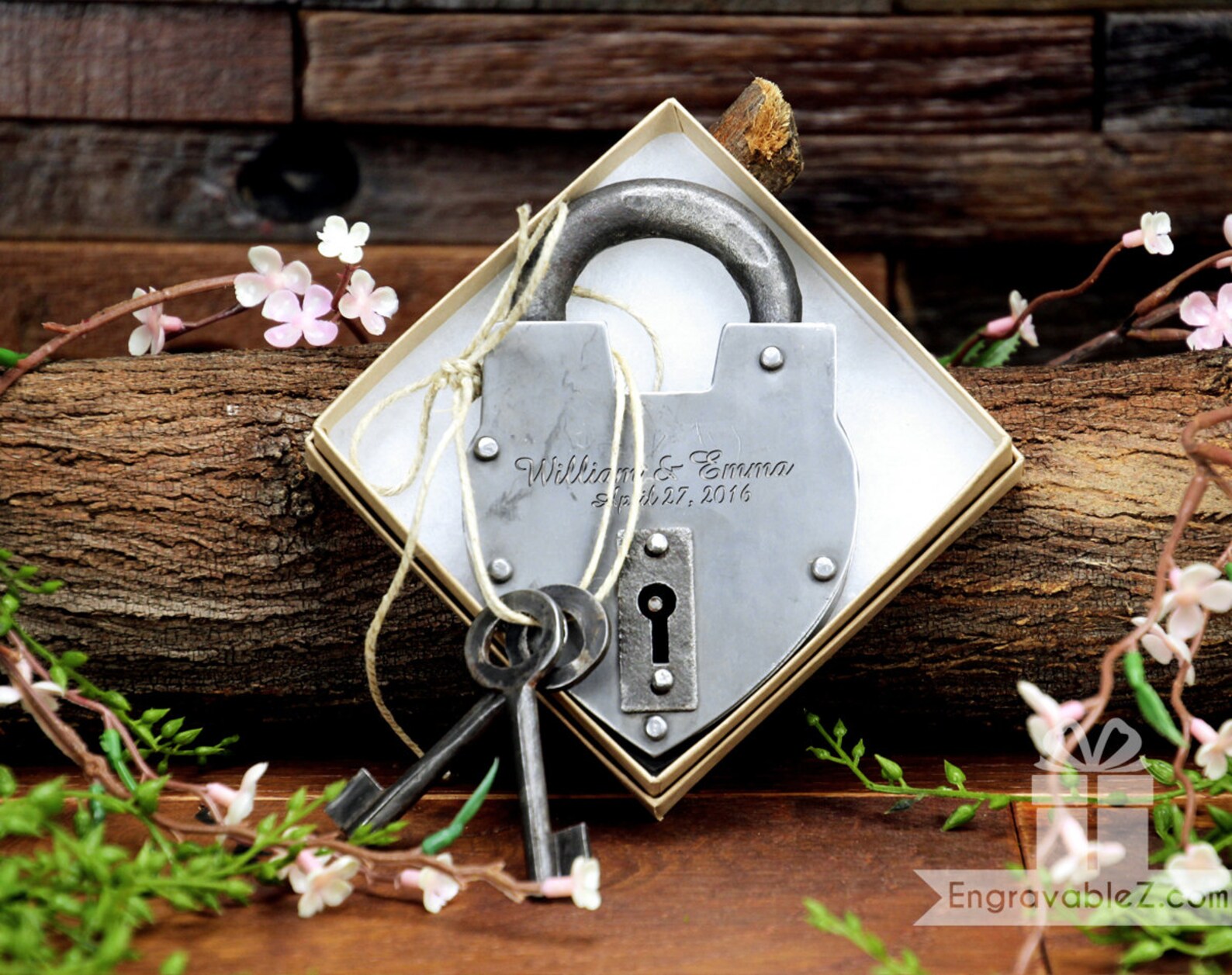 Personalized Custom Hand-forged Love Lock silver Engraved Padlock ...