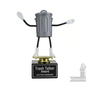 Fantasy Football Trophy - Bendy the Trash Talker - Trash Can Trophy ...