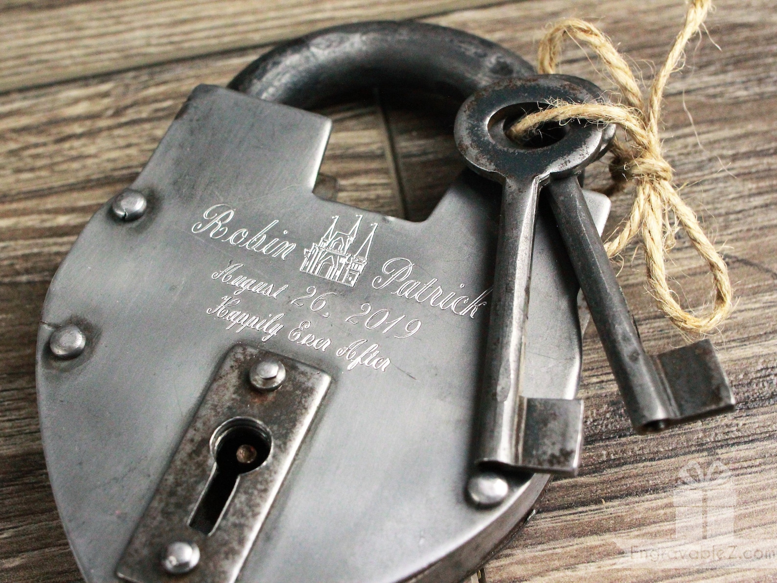 Personalized Custom Hand-forged Love Lock silver Engraved Padlock ...