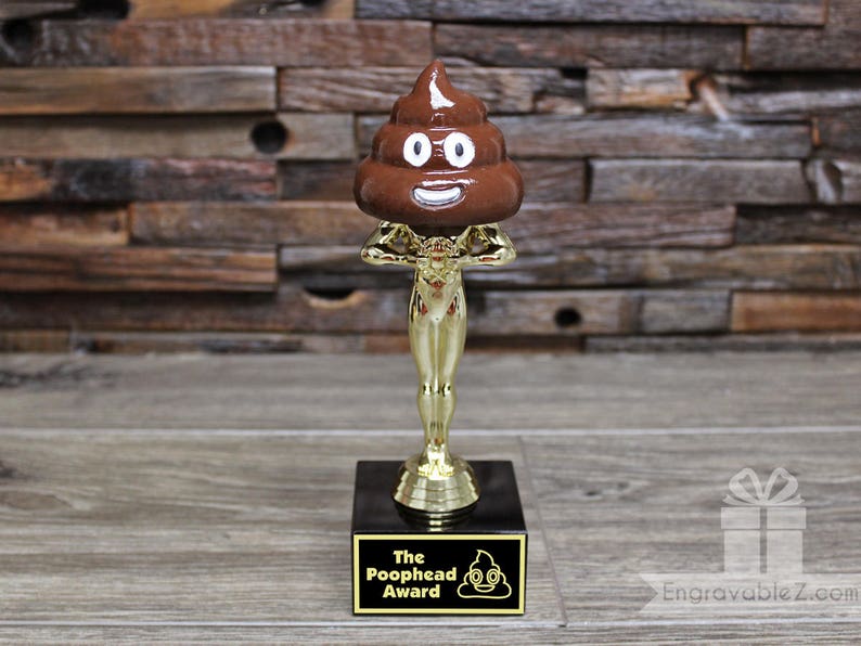 Poop Emoji - the Biggest Poophead Trophy - Funny Poop Head Custom ...