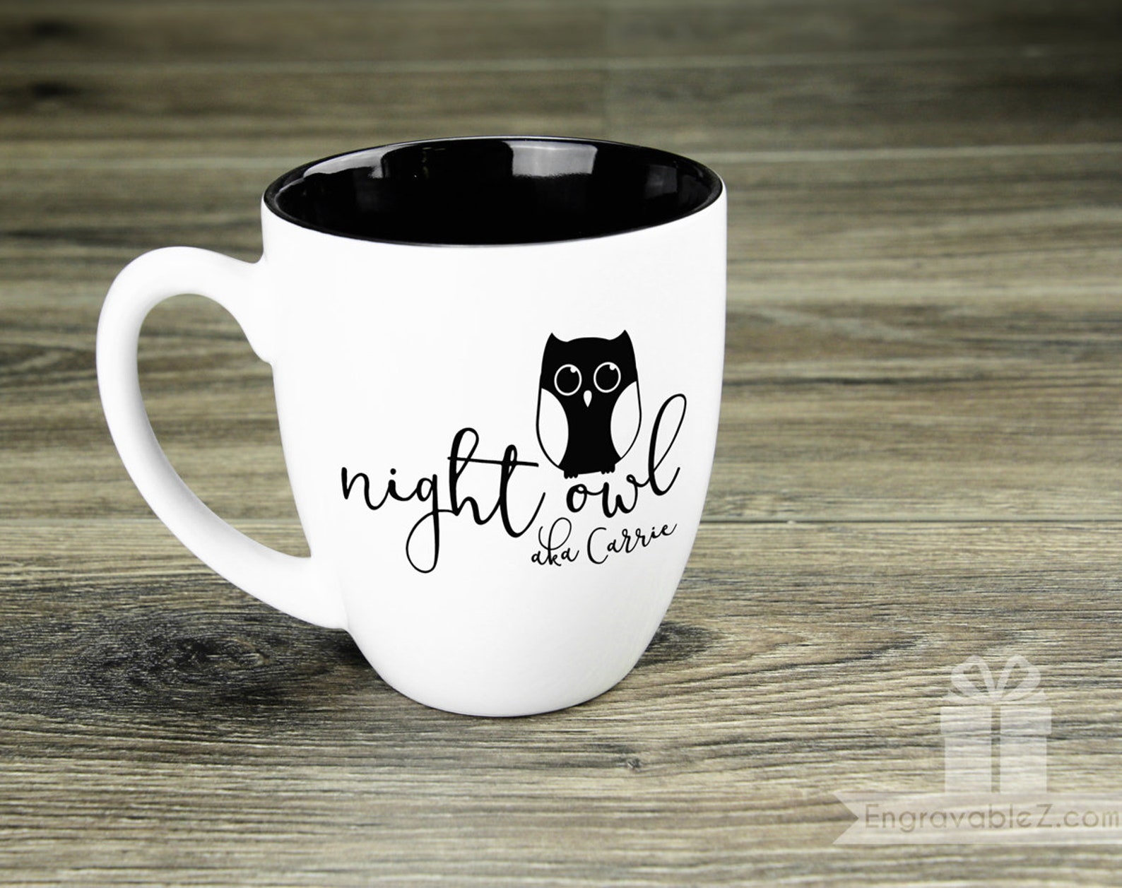 Custom Engraved Coffee Mug White With Black Engraving - Etsy