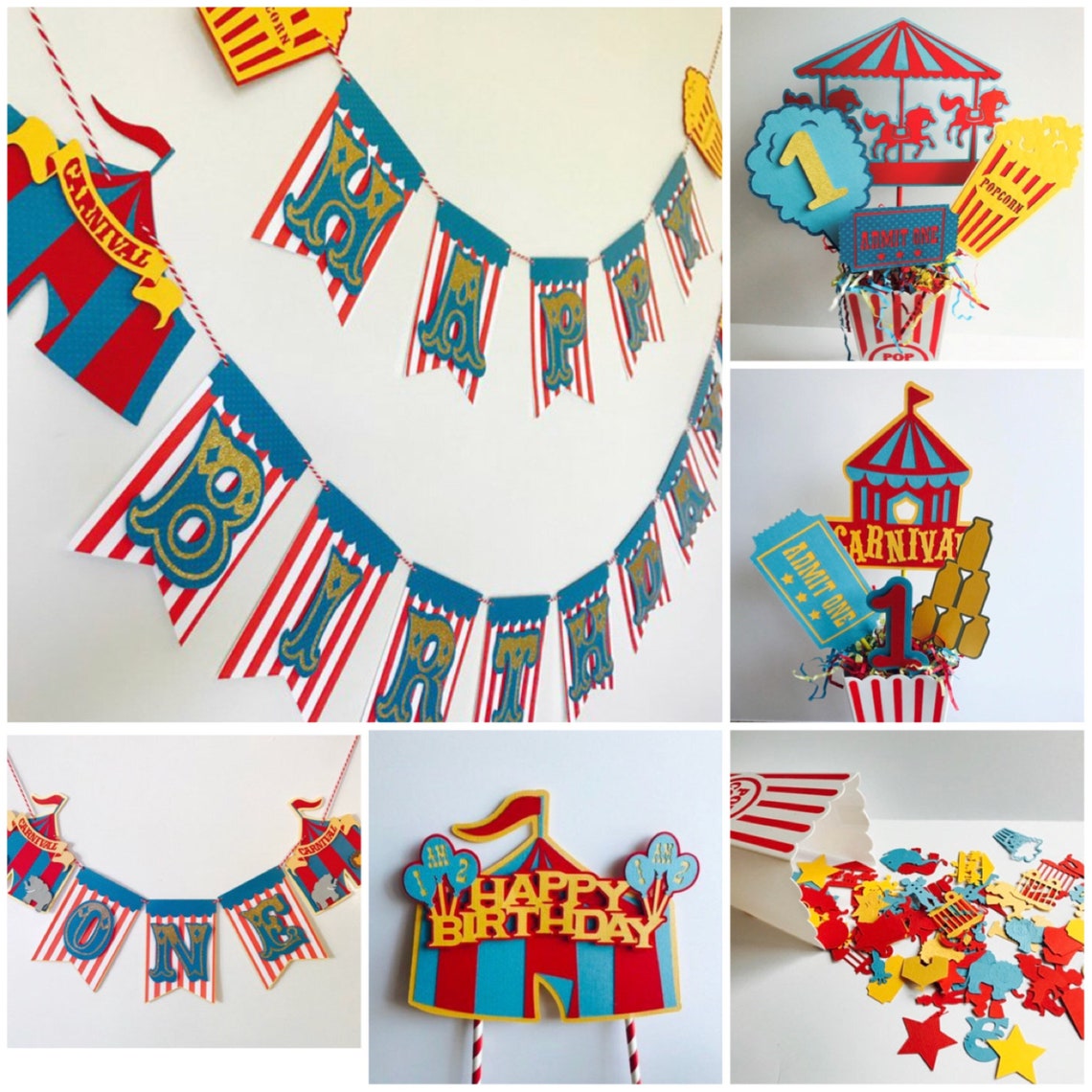 Carnival Circus Birthday Party Pack First Birthday Carnival - Etsy