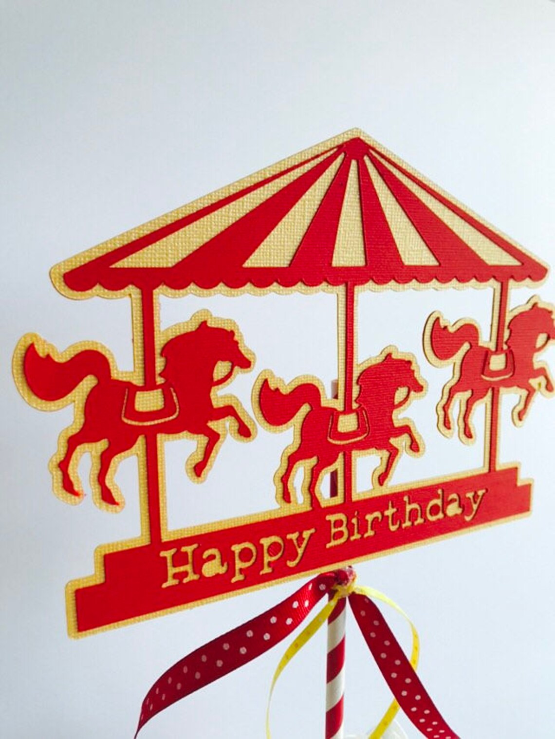 Carnival Party Cake Topper Carousel Cake Topper Circus Party | Etsy