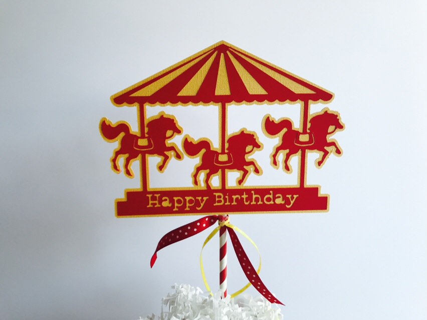 Carnival Party Cake Topper Carousel Cake Topper Circus Party | Etsy