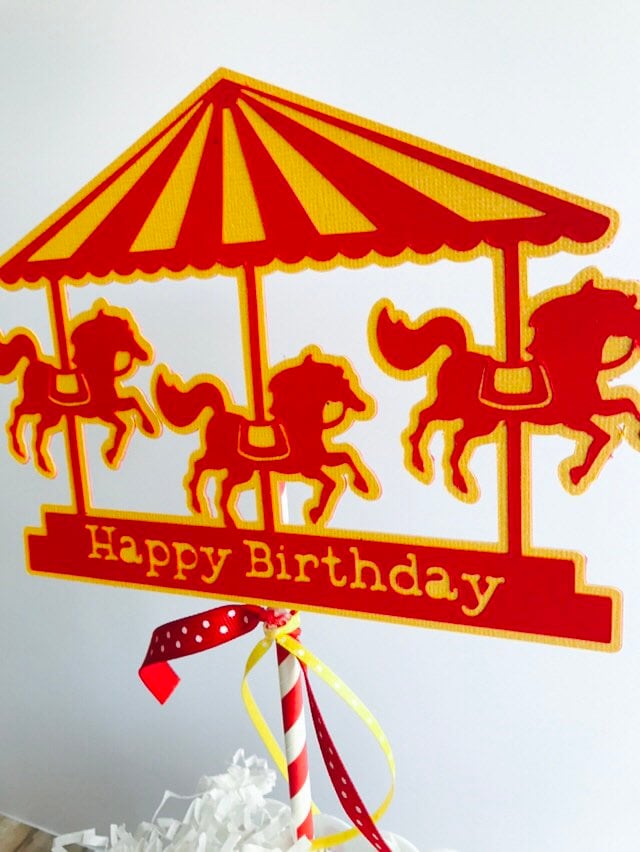Carnival Party Cake Topper Carousel Cake Topper Circus Party | Etsy