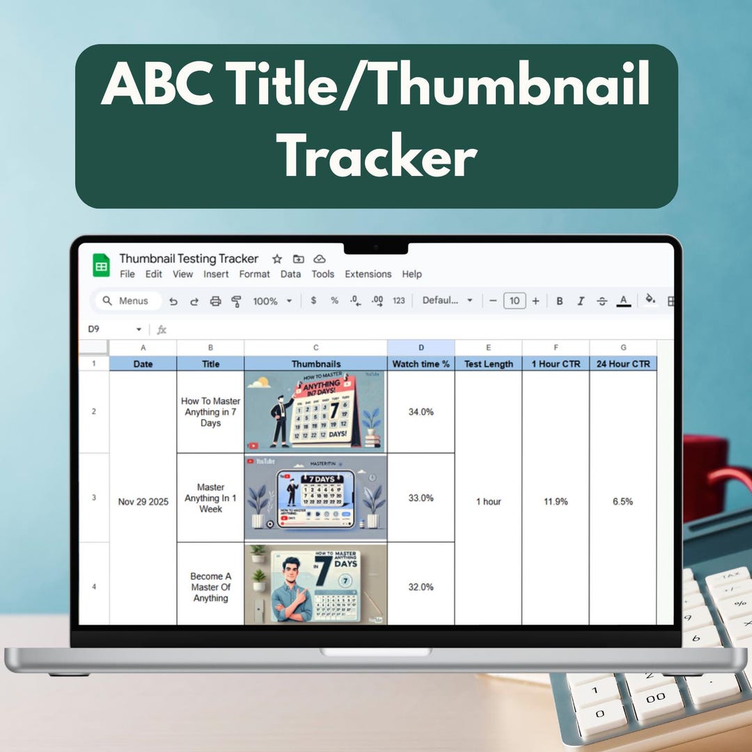 ABC Title/thumbnail Tracker - Youtube - Etsy