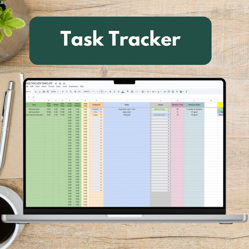 Task Tracker Template - Etsy