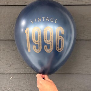 30th Birthday Balloons Vintage 1996 — Black White Navy Gold 12 Inch ...