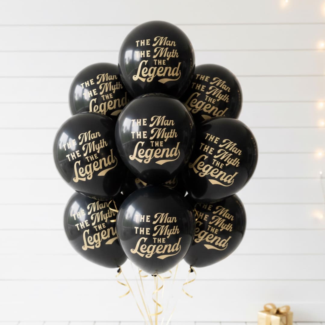 The Man Myth Legend Balloon: Black & Gold Retirement Party Decor ...