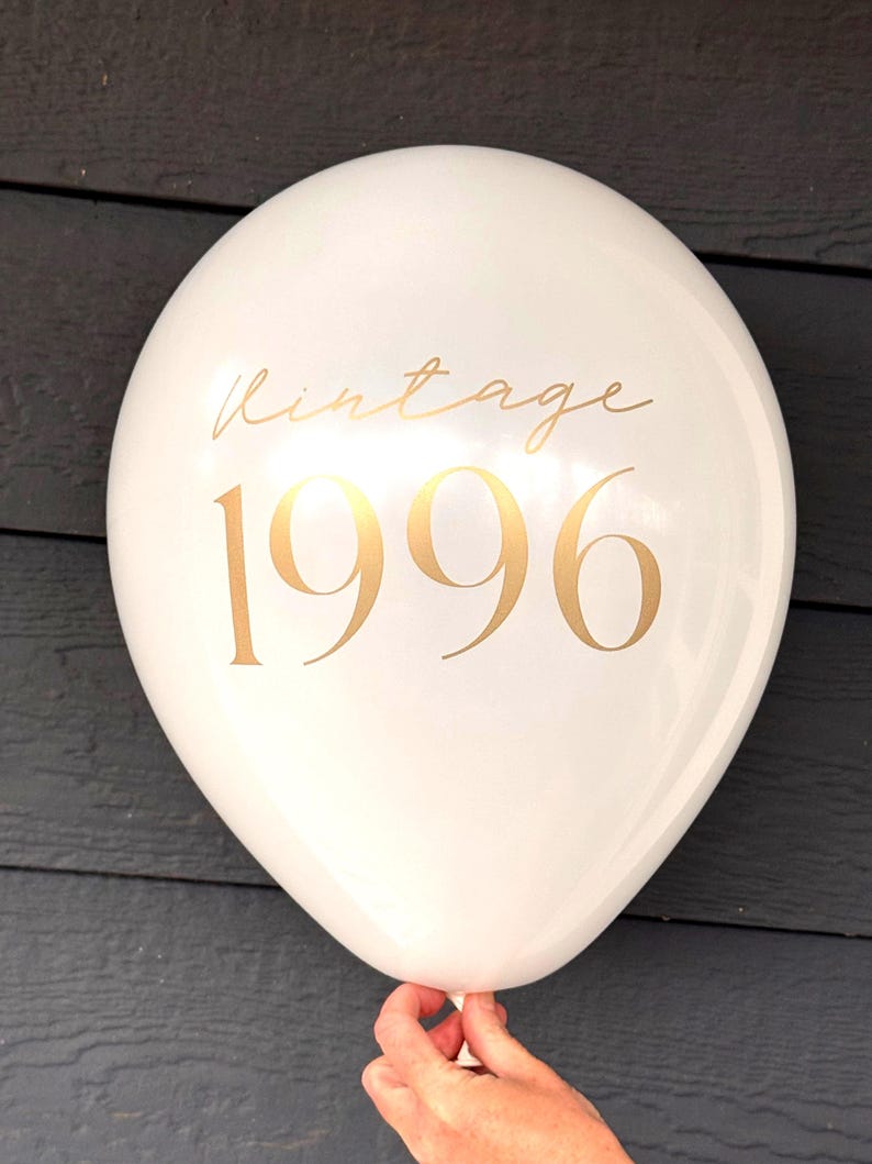 30th Birthday Balloons: Vintage 1996 - Black or White Latex - 12 Inch ...