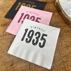 Vintage 1935 Napkins – 90th Birthday Napkins – 1935 Milestone Party ...