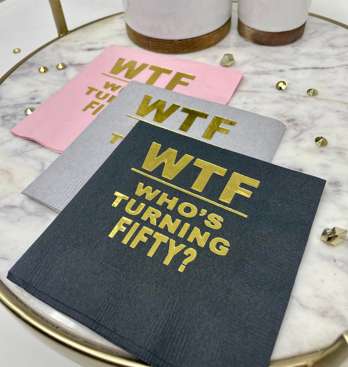 50th Birthday Decoration WTF Who's Turning Fifty Beverage - Etsy