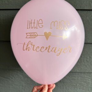Little Miss Threenager, 3rd Birthday Balloons, 3rd Birthday for Her ...