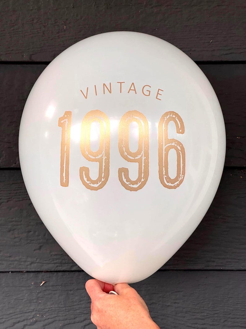 30th Birthday Balloons Vintage 1996 — Black White Navy Gold 12 Inch ...