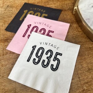 Vintage 1935 Napkins – 90th Birthday Napkins – 1935 Milestone Party ...