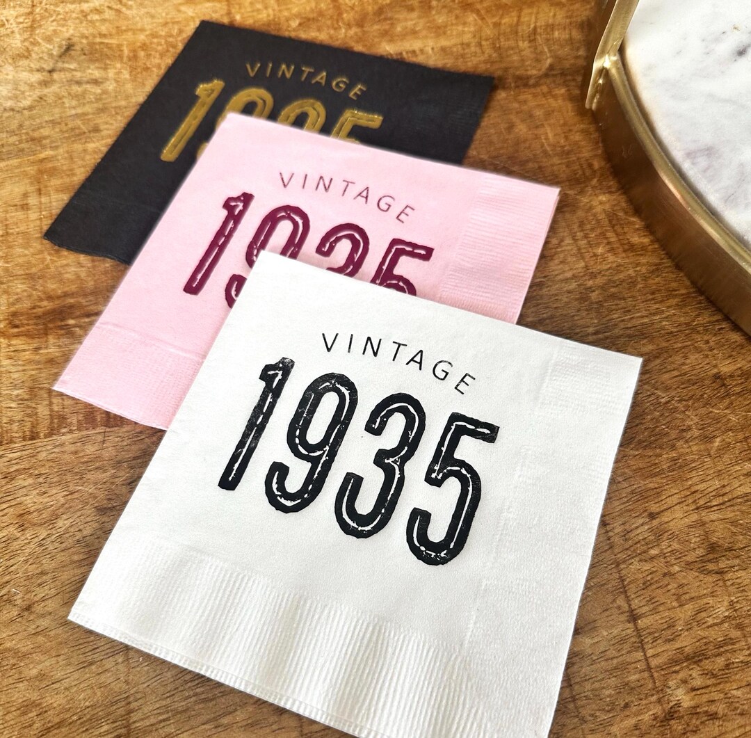 Vintage 1935 Napkins – 90th Birthday Napkins – 1935 Milestone Party ...