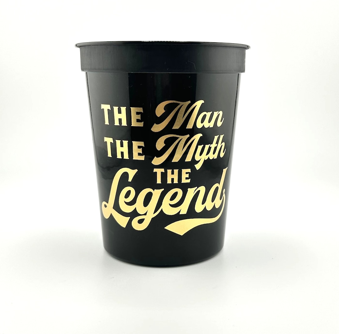 The Man Myth Legend Cups: 16-ounce Milestone Celebration Black ...