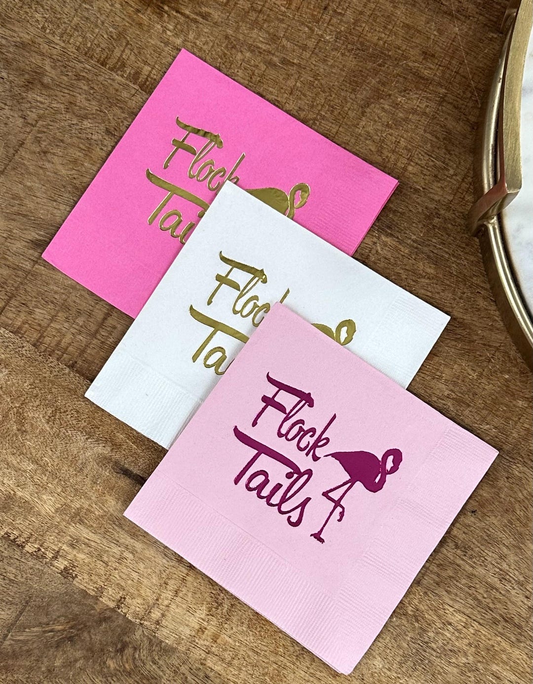 Flock Tails Flamingo Foil Stamped Cocktail Napkins — 11 Colors 10 Foil ...