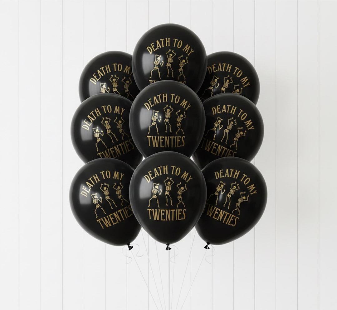 Death to My Twenties Balloon: 30th Birthday Decorations - Goth Party ...