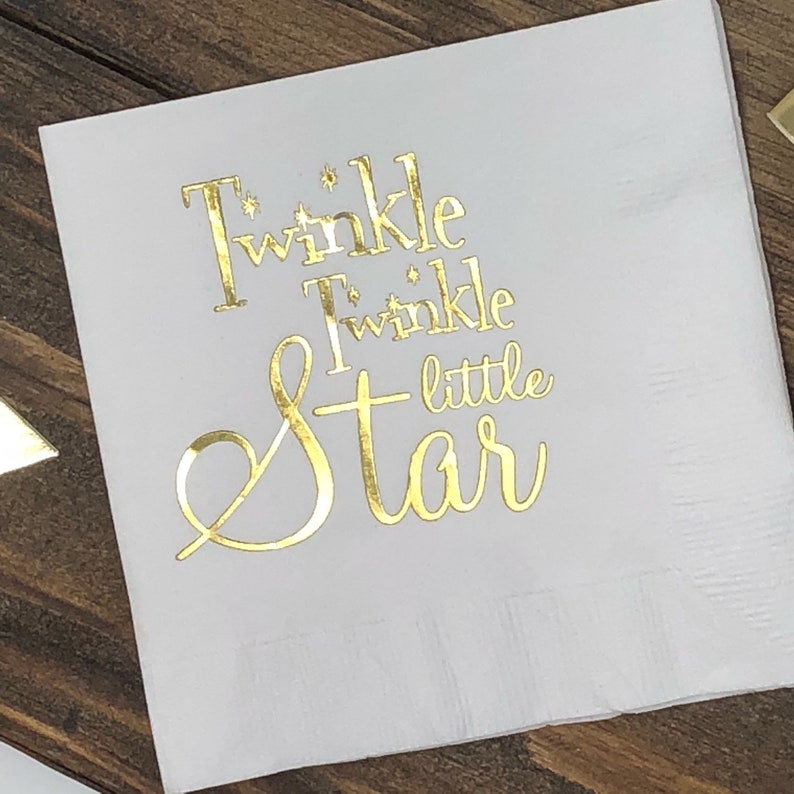 Twinkle Twinkle Little Star Cocktail Napkins: Foil Stamped - Set of 20 ...