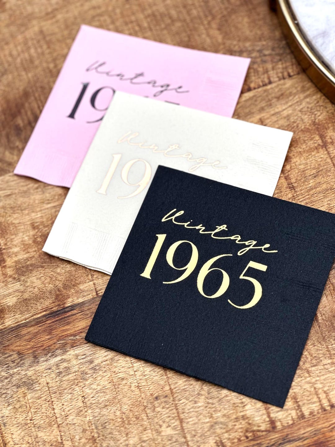 Vintage 1965 Cocktail Napkins 3-ply Elegant 60th Birthday Party Dec ...