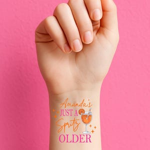 Just a Spritz Older Temporary Tattoo: Custom Birthday Party Favor - Etsy