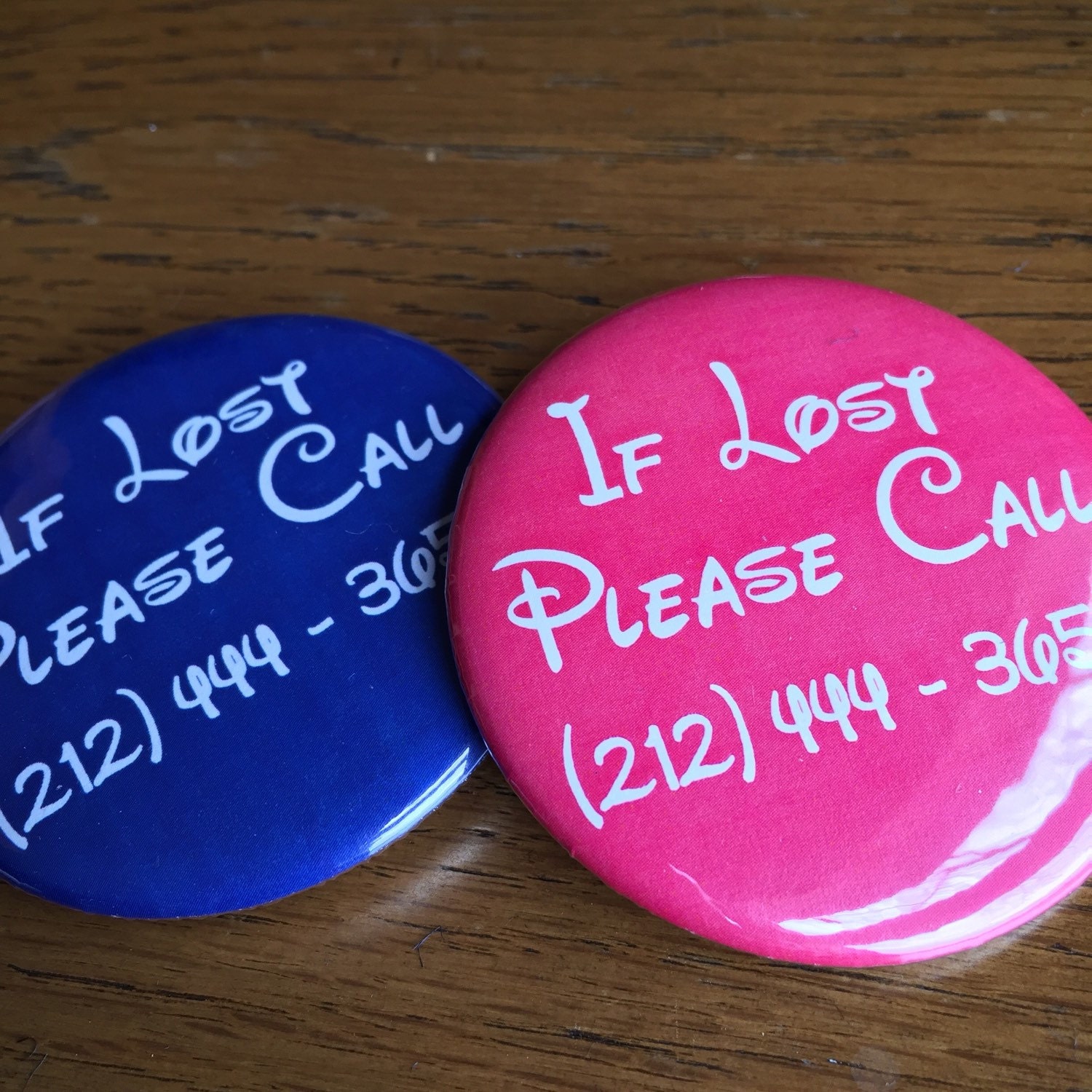 If Lost Button Safety ID Emergency Contact Information If - Etsy