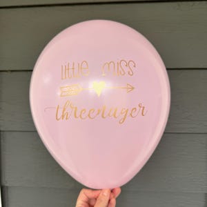 Little Miss Threenager, 3rd Birthday Balloons, 3rd Birthday for Her ...