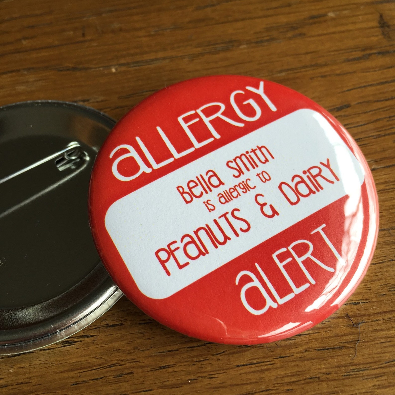 Allergy Pin Safety ID Allergy Alert Allergy Patch Allergy - Etsy