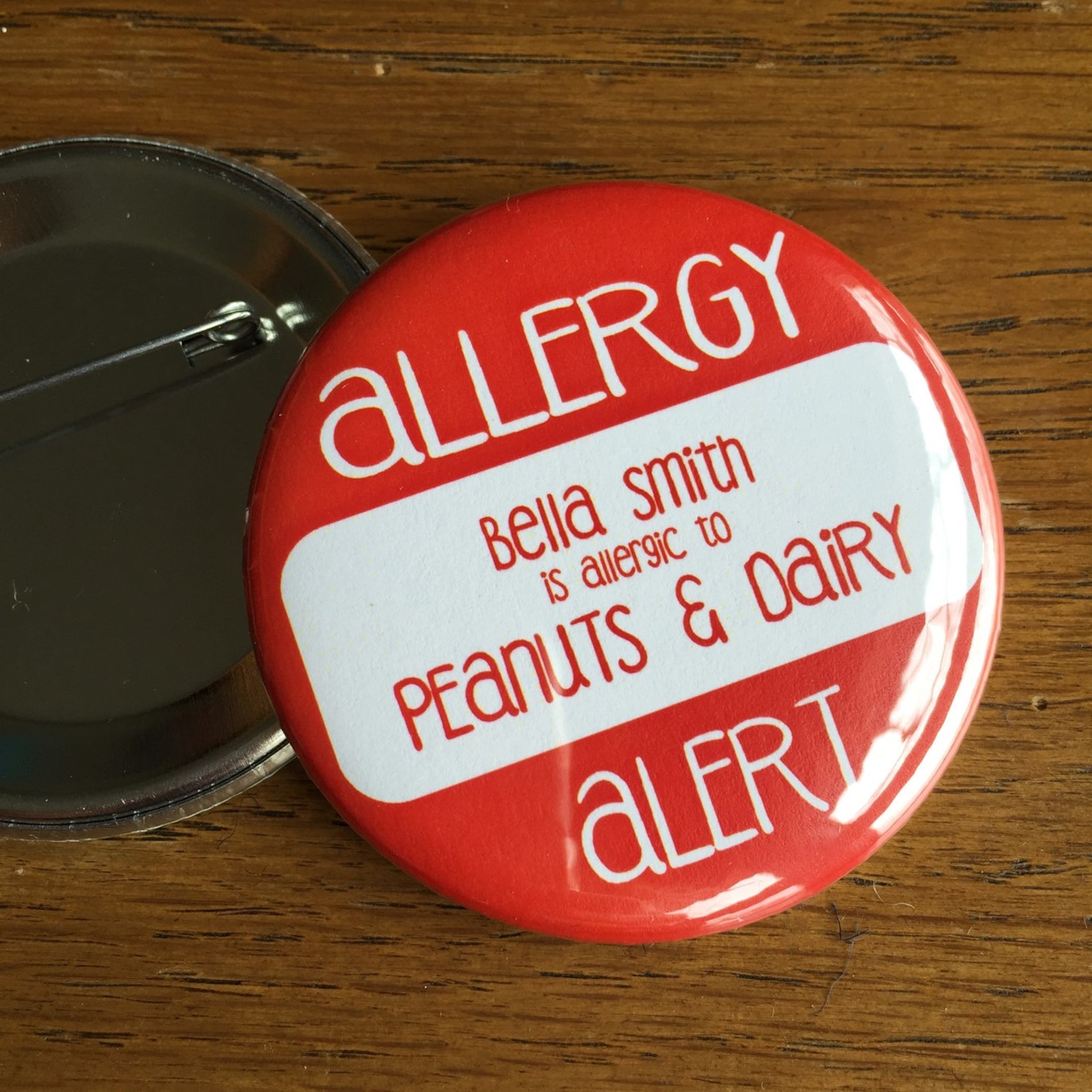 Allergy Pin Safety ID Allergy Alert Allergy Patch Allergy - Etsy