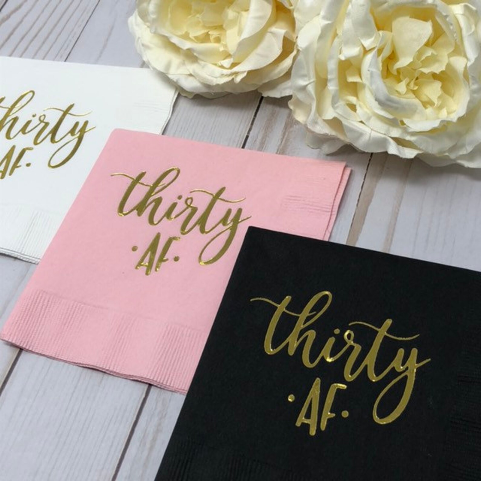 30th Birthday Napkins Thirty AF Napkins 30 AF 30th Birthday - Etsy
