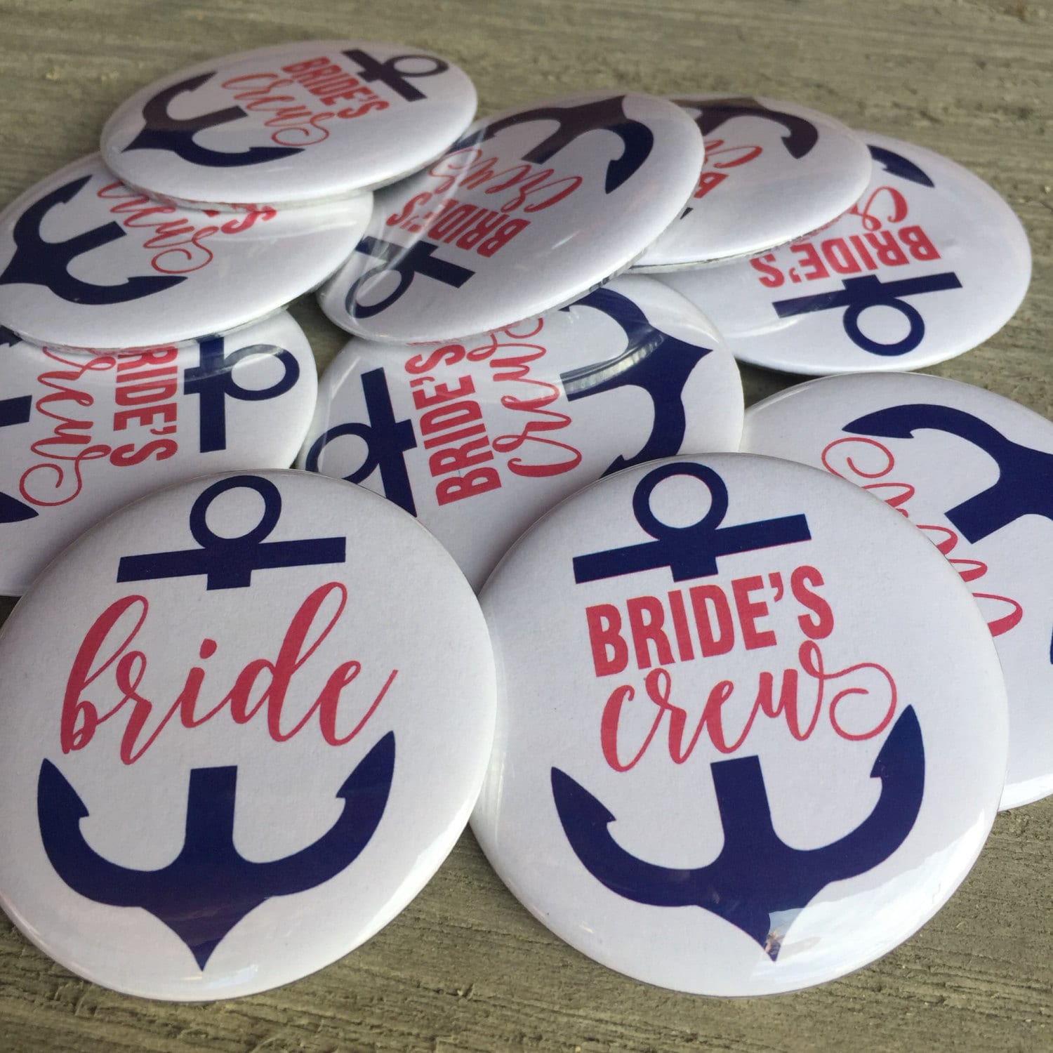 Bride Crew Pins Nautical Bachelorette Party Bridal Party - Etsy