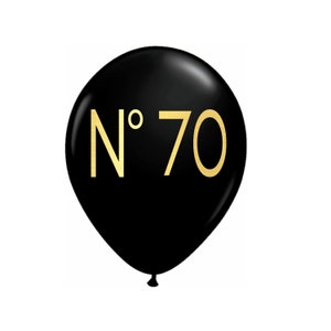 No. 70 Balloon – 70th Birthday Black and Gold Balloon – Classy ...