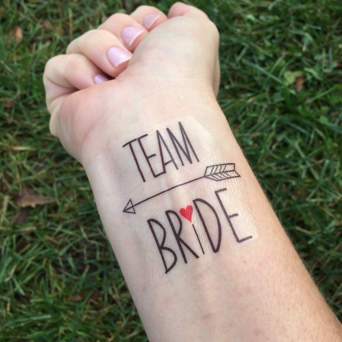 Team Bride Tattoos Bachelorette Party Tattoos Heart Arrow - Etsy