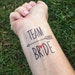 Team Bride Tattoos Bachelorette Party Tattoos Heart Arrow - Etsy