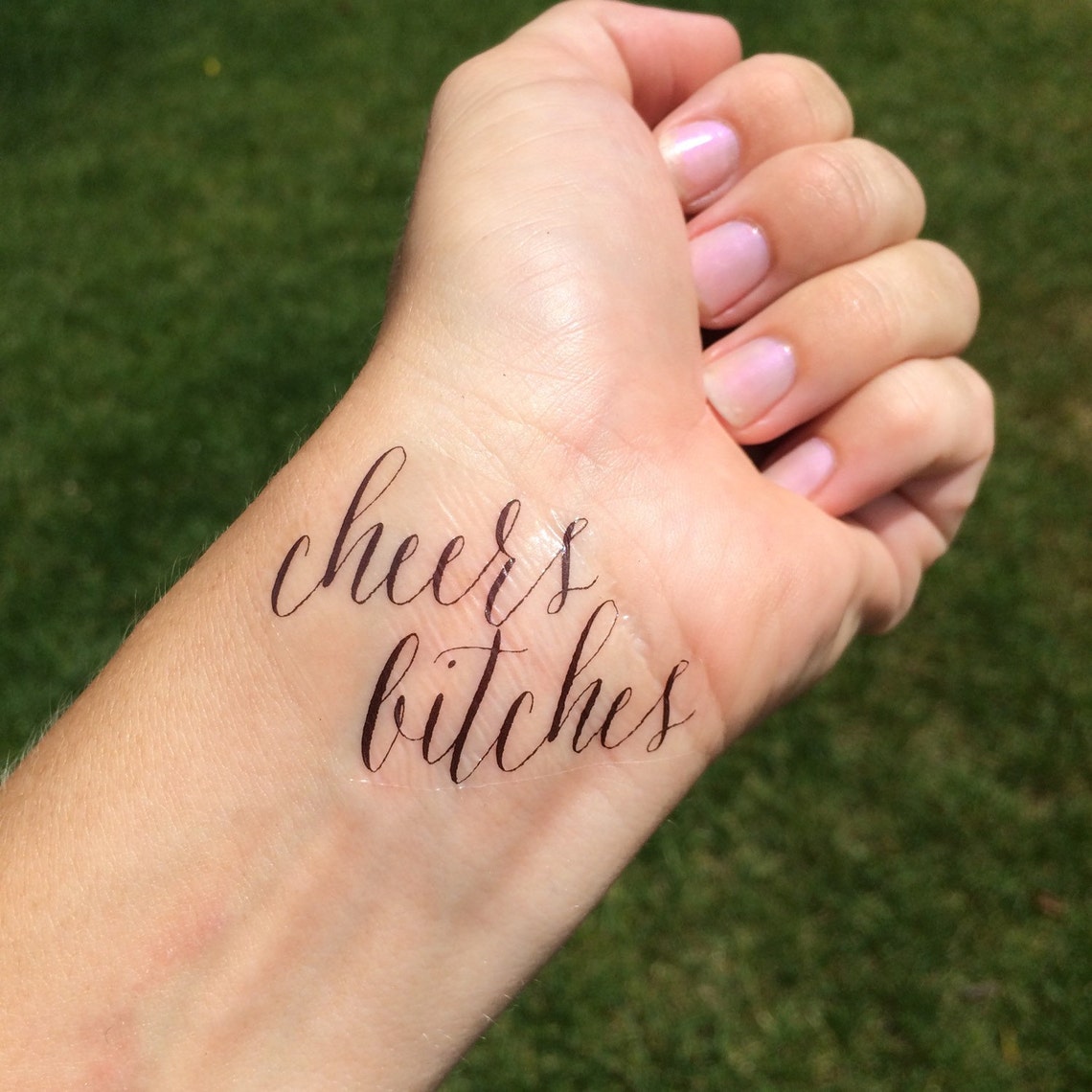 Cheers Bitches Cheers Bitches Tattoo Temporary Tattoo Fake - Etsy