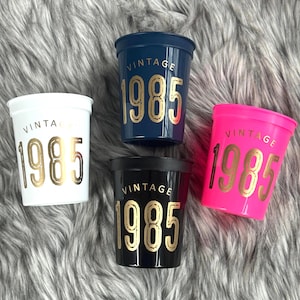 40th Birthday Balloons: Vintage 1985 Black, Navy & Gold Latex ...