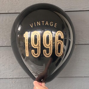 30th Birthday Balloons Vintage 1996 — Black White Navy Gold 12 Inch ...