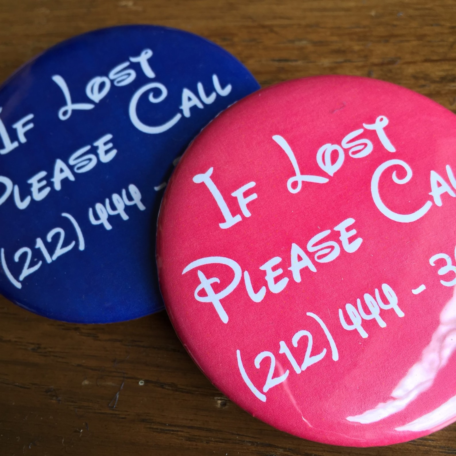 If Lost Button Safety ID Emergency Contact Information If - Etsy