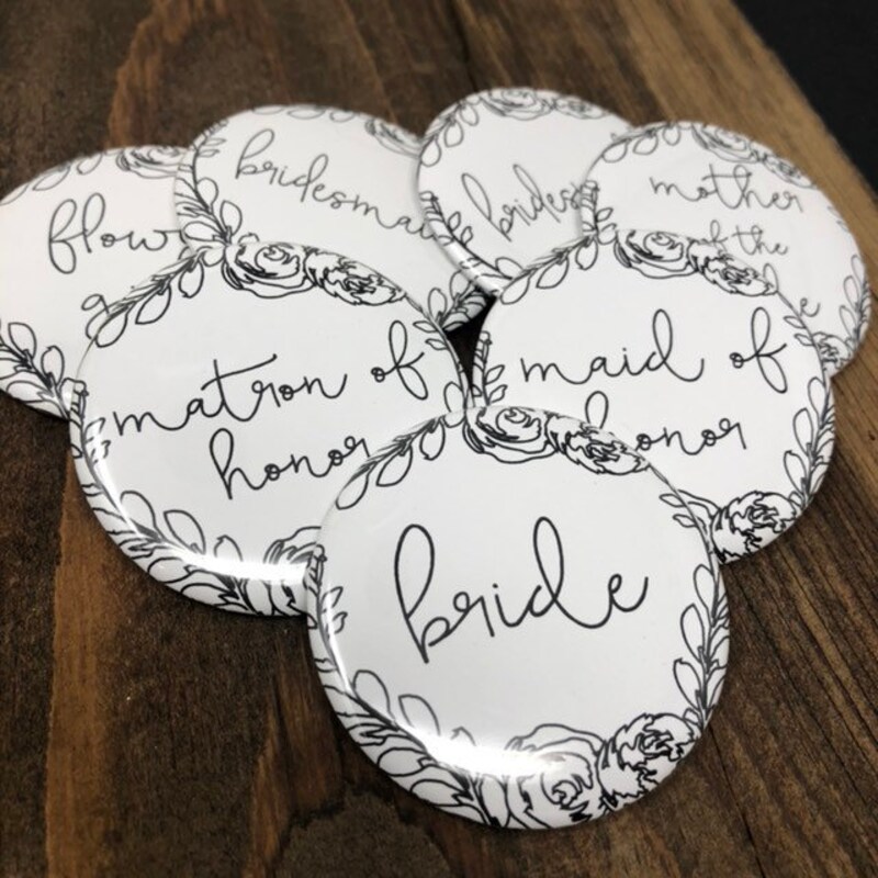 Bridal Party Buttons - Etsy